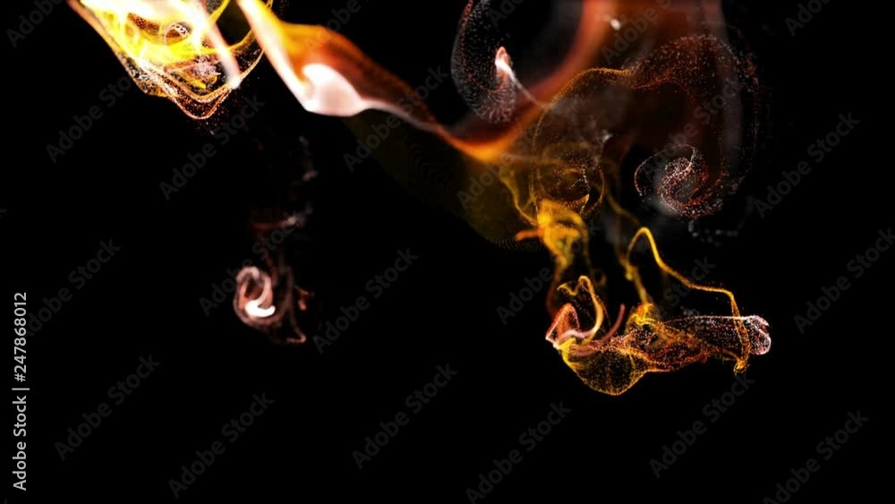 3d ink effect advection in 4k. Glitter in stream of invisible ink in ...