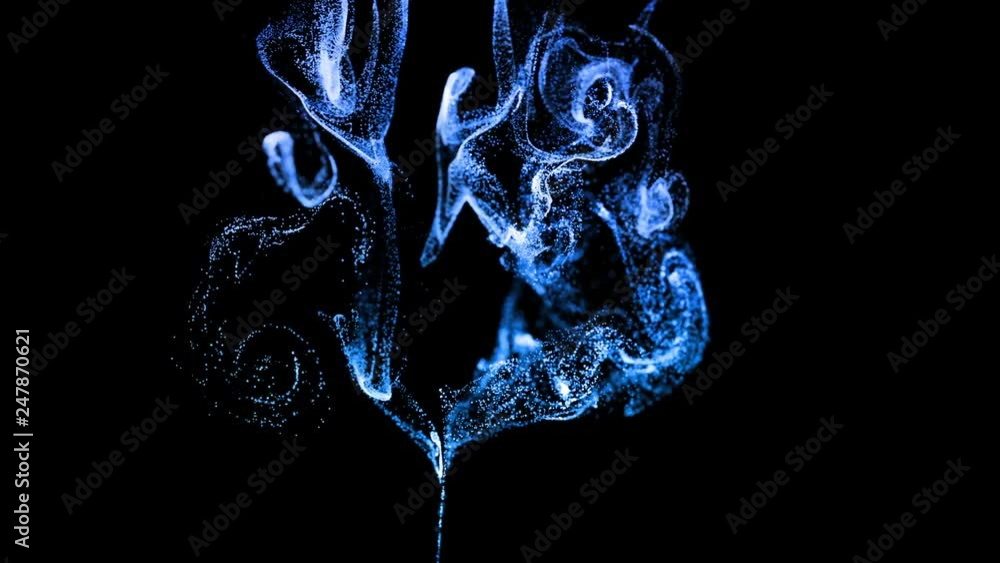 3d ink effect advection in 4k. Glitter in stream of invisible ink in ...