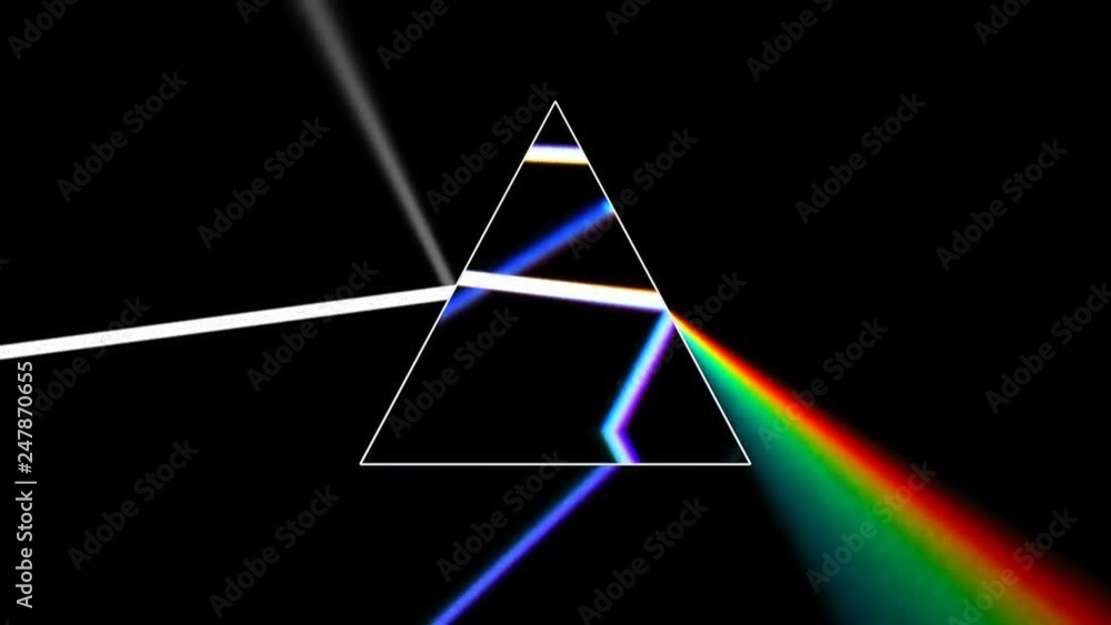 Vidéo Stock Prism separating a ray of light into the seven colors of ...