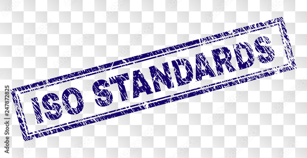ISO STANDARDS stamp seal watermark with rubber print style and double ...