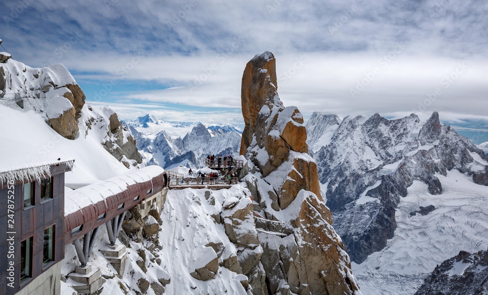 The Pipe, Aiguille du Midi, Mont Blanc, Chamonix, France, Europe Stock ...