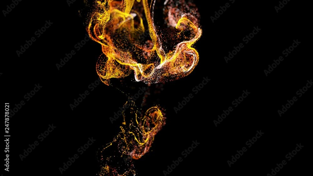 3d ink effect advection in 4k. Glitter in stream of invisible ink in ...