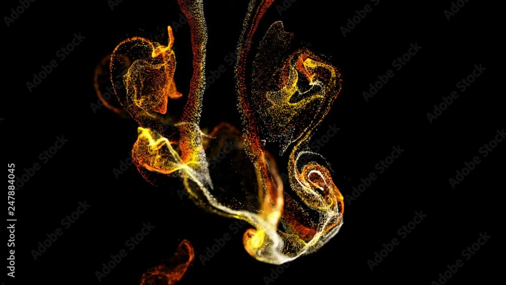 3d ink effect advection in 4k. Glitter in stream of invisible ink in ...