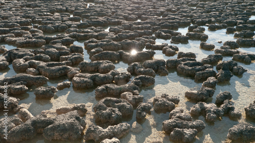 stromatolites structures formed in shallow water Stock Photo | Adobe Stock