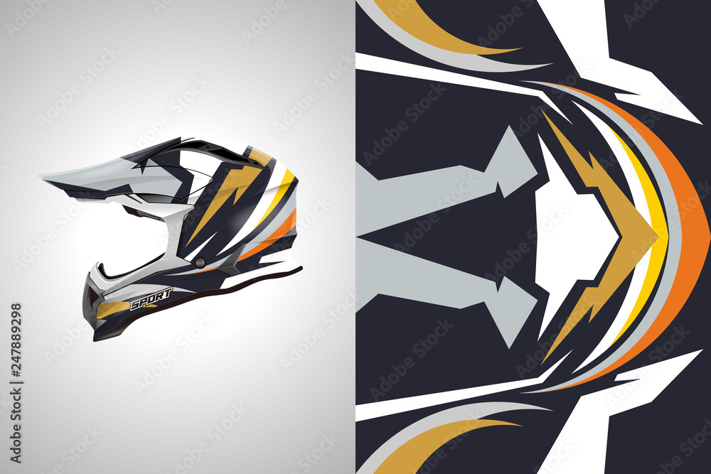 Helmet decal wrap designs vector . Livery helmet motorcycle . Sport ...