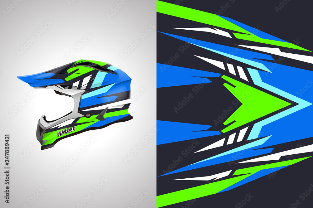 Helmet decal wrap designs vector . Livery helmet motorcycle . Sport ...