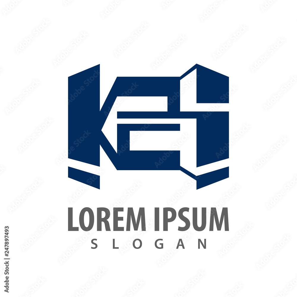 Abstract geometric initial KAS logo concept design. Symbol graphic ...