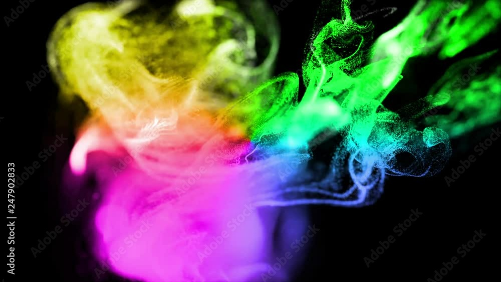 3d ink effect advection in 4k. Glitter in stream of invisible ink in ...