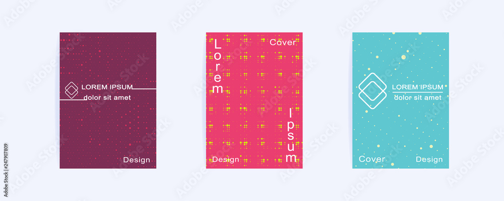 Cover layouts design with halftone dots. Mock up Cover Template for ...