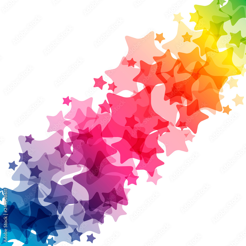 Rainbow stars border, vector texture, carnival bright decoration card ...