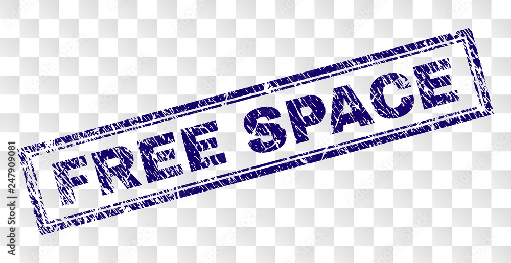 FREE SPACE stamp seal imprint with rubber print style and double framed ...