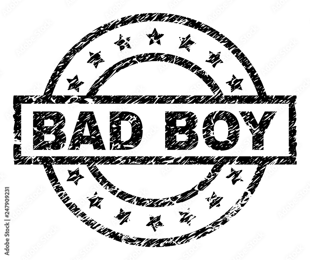 BAD BOY stamp seal watermark with distress style. Designed with ...