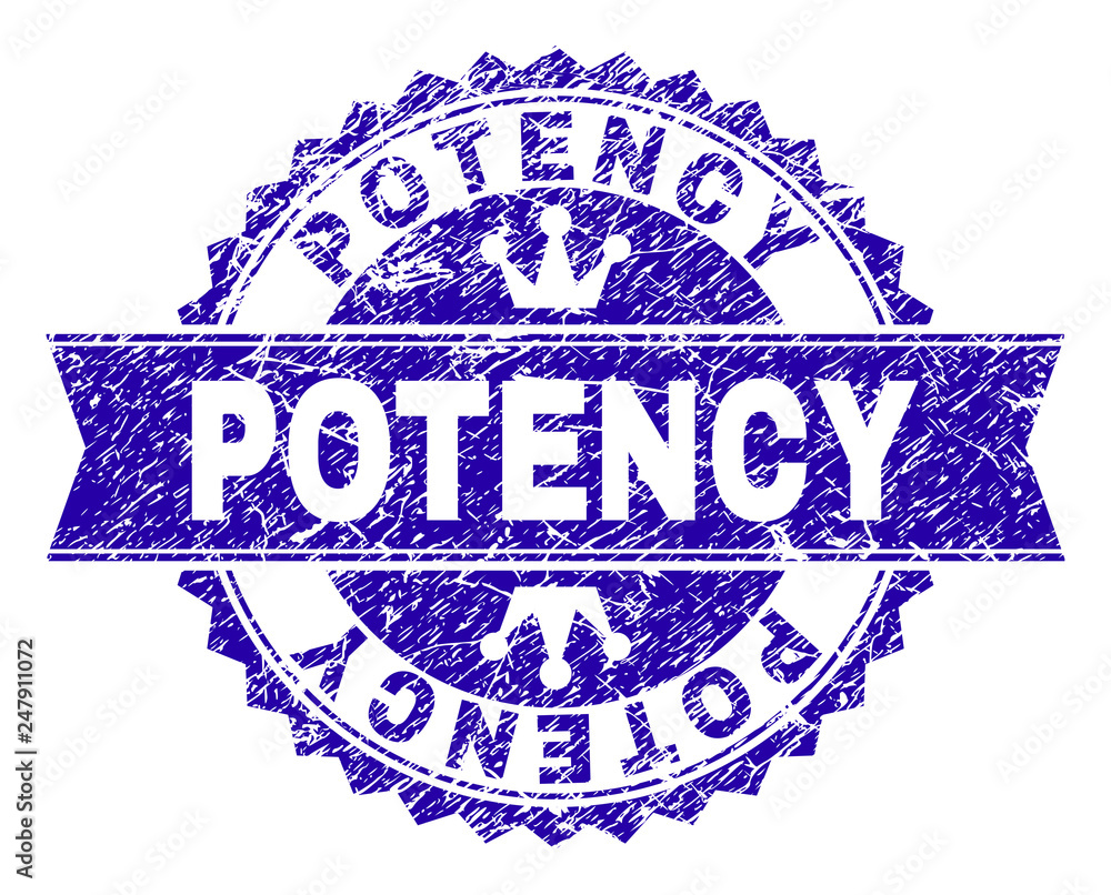 POTENCY rosette stamp imprint with distress texture. Designed with ...
