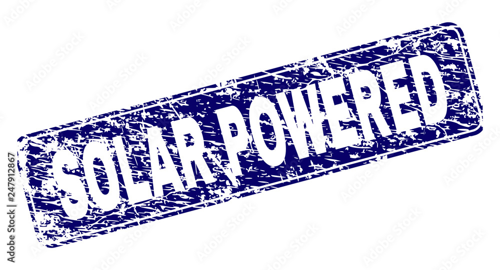 SOLAR POWERED stamp seal imprint with distress texture. Seal shape is a ...