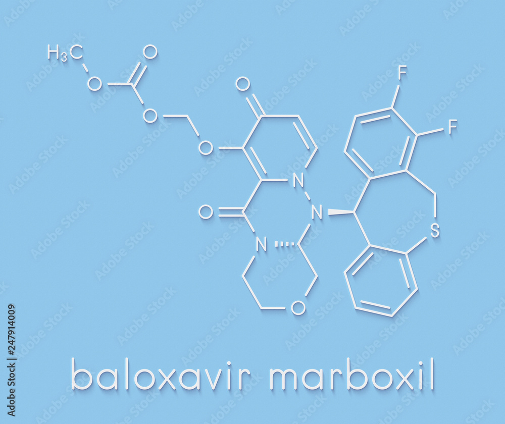 Baloxavir marboxil influenza drug molecule (cap-dependent endonuclease ...