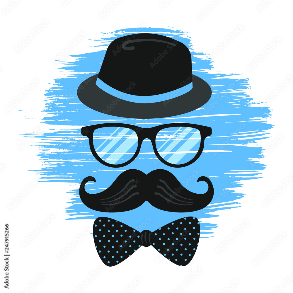 Happy fathers day vintage retro composition flat style design vector ...
