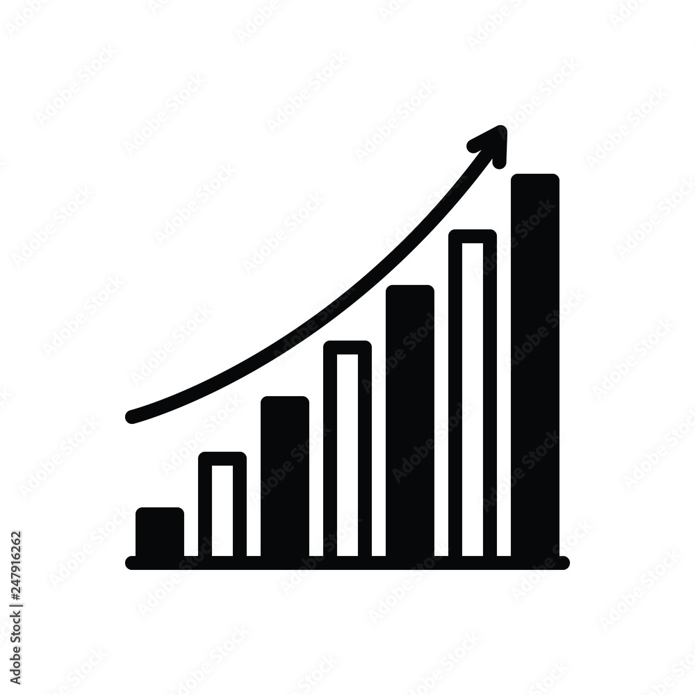 Black solid icon for cumulative Stock Vector | Adobe Stock