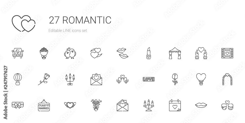 romantic icons set Stock Vector | Adobe Stock