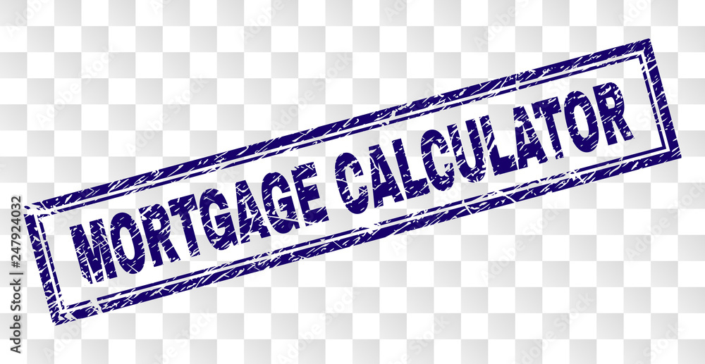 MORTGAGE CALCULATOR stamp seal watermark with rubber print style and ...