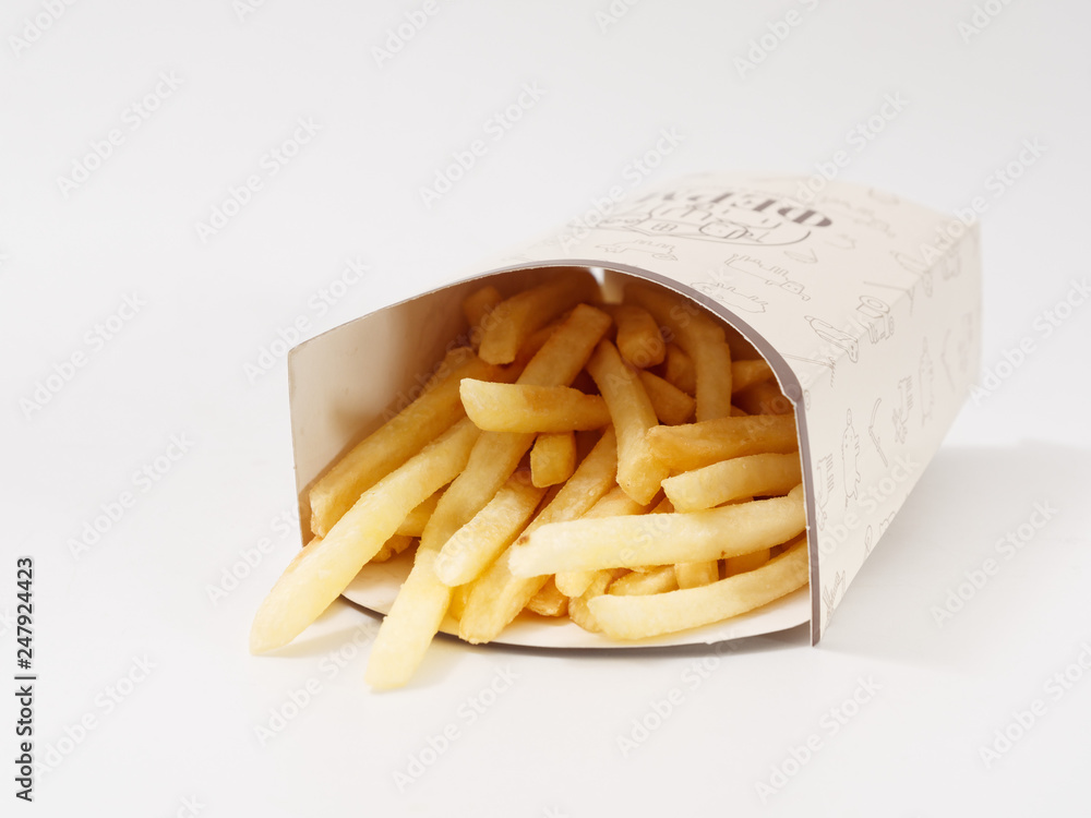 paper food fast food with a white background. Stock Photo | Adobe Stock