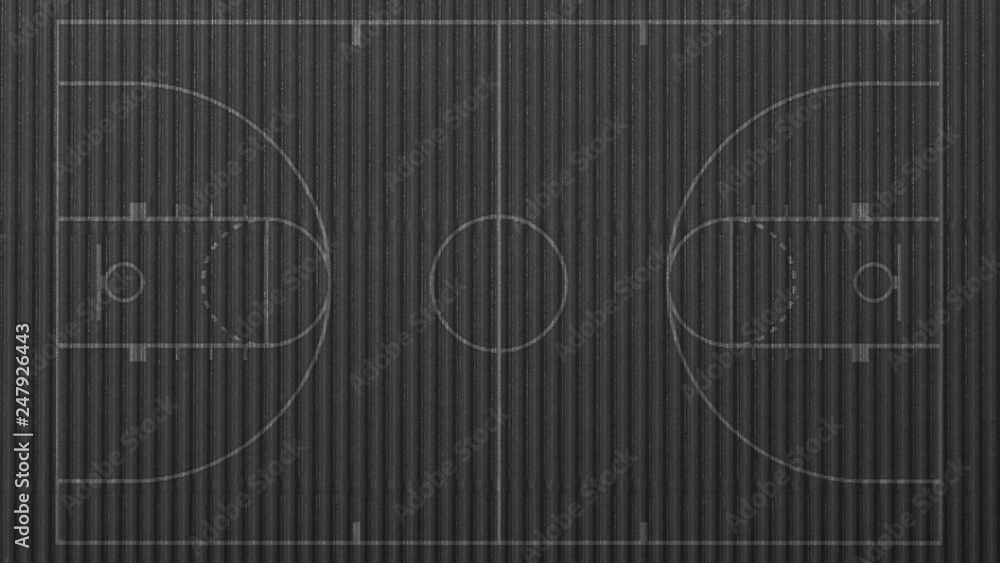 Lines of a basketball field on a paper surface background texture ...
