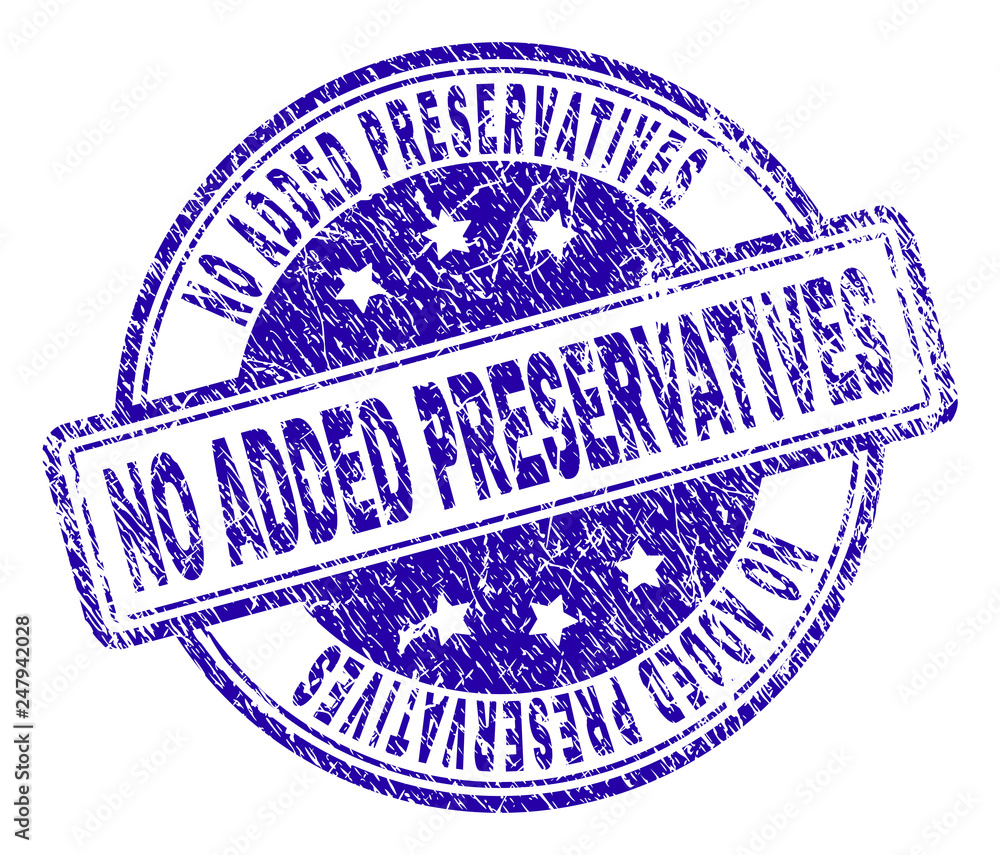 NO ADDED PRESERVATIVES stamp seal watermark with grunge effect ...