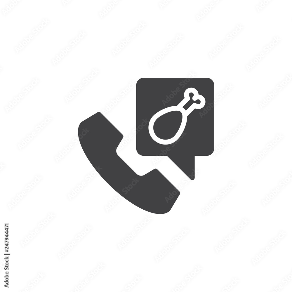 Food phone order vector icon. filled flat sign for mobile concept and ...