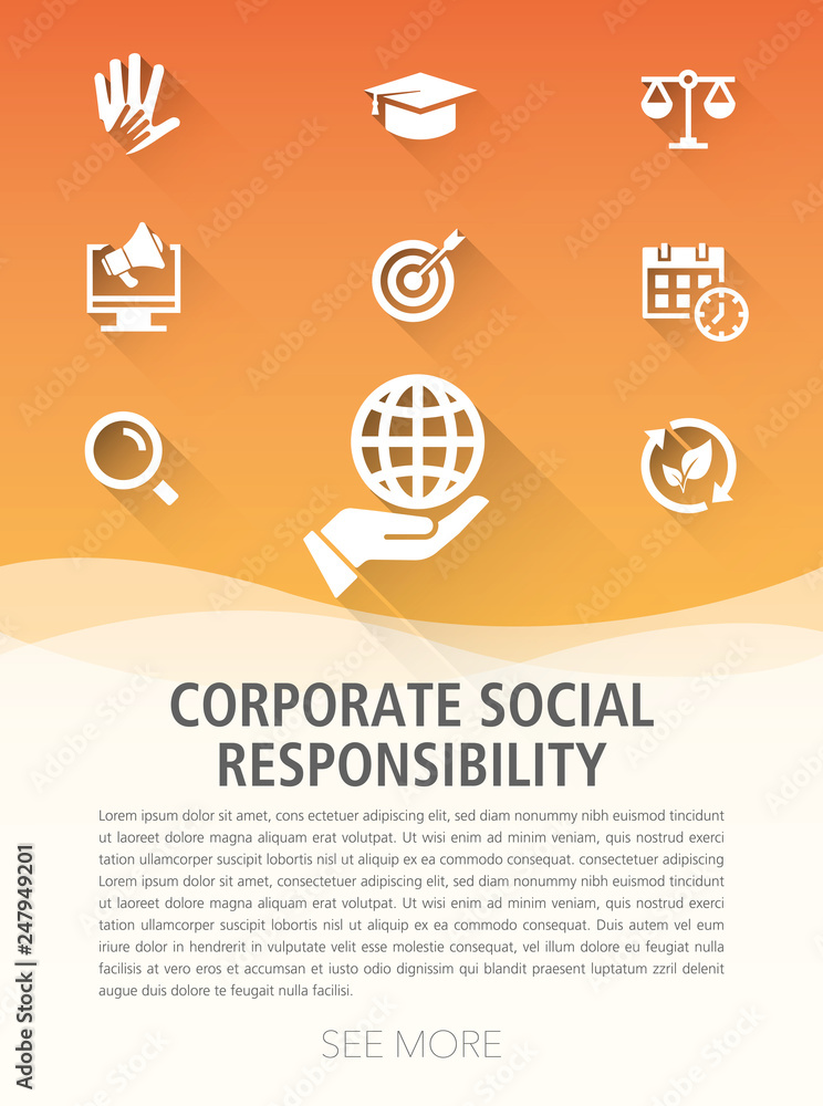 CORPORATE SOCIAL RESPONSIBILITY ICON SET Stock Vector | Adobe Stock