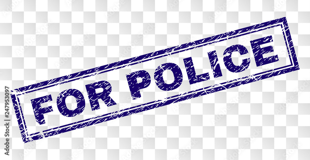 FOR POLICE stamp seal watermark with rubber print style and double ...