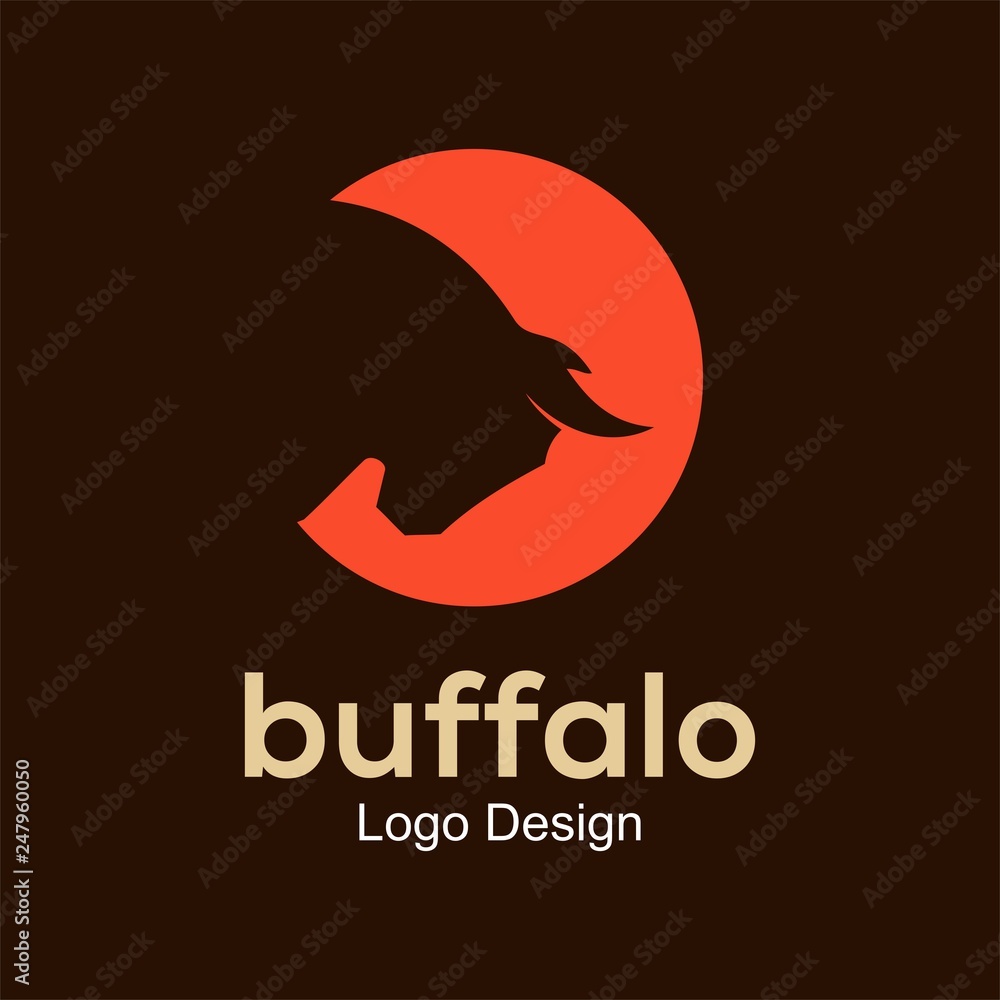 Buffalo logo design template Stock Vector | Adobe Stock