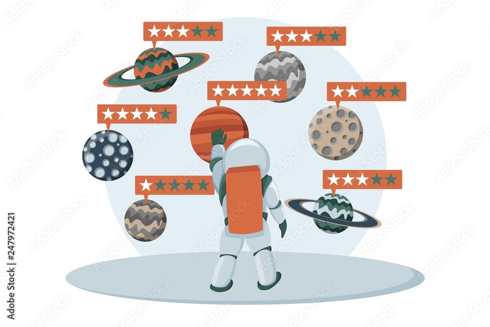 Star rating vector illustration flat design. Feedback concept ...