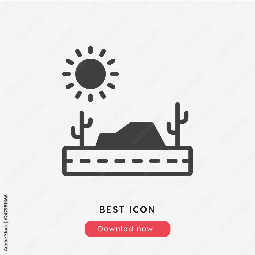 desert icon. desert vector symbol. Linear style sign for mobile concept ...