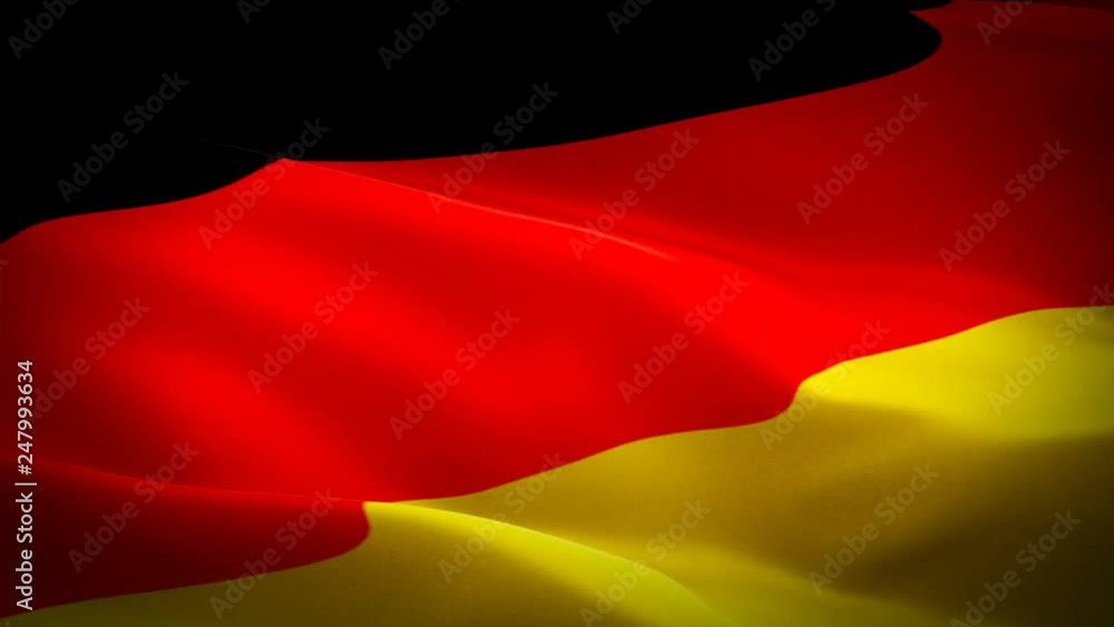 Germany flag video waving in wind. Realistic Deutchland Flag background ...