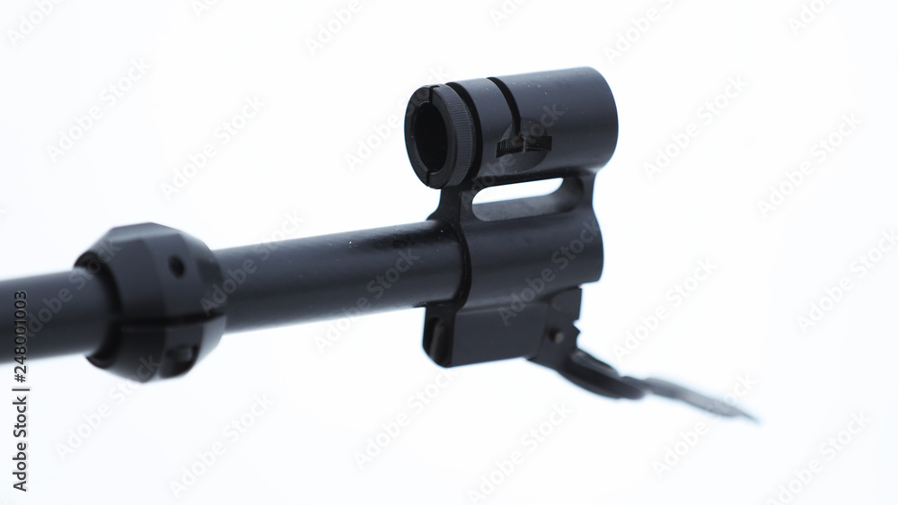 The muzzle of the rifle on a light background Stock Photo | Adobe Stock