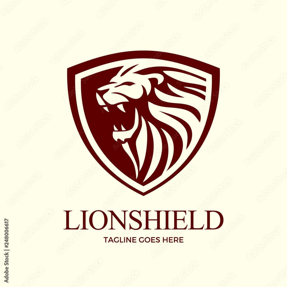 Lion shield vector logo design inspiration 01 Stock Vector | Adobe Stock