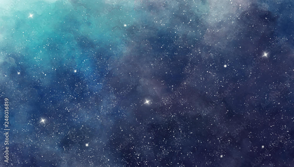 Blue watercolor space background. Illustration painting Stock ...
