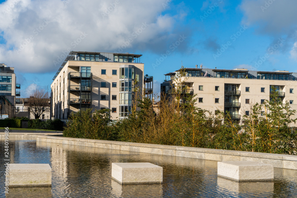 Contemporary design cityscape in Dun Laoghaire. Modern apartment ...