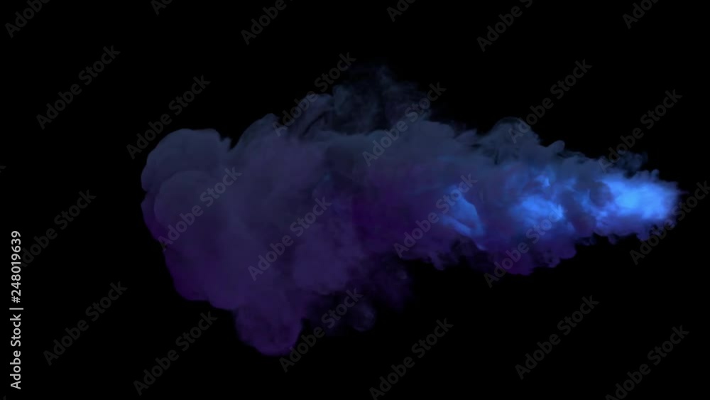 Colored torch fire and smoke / Smoke lit from inside by fire. Separated ...