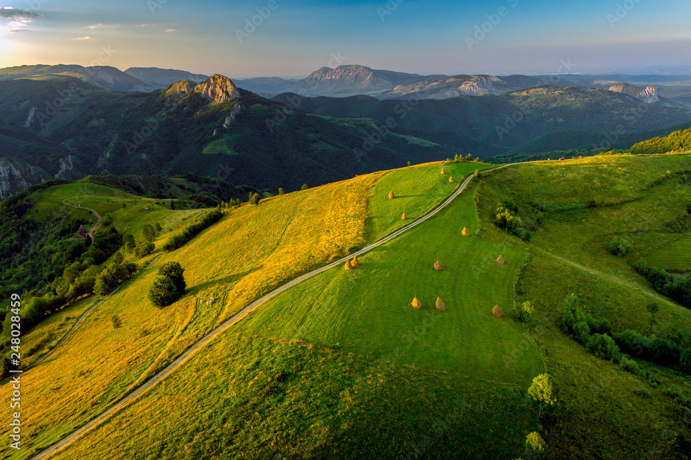 Romania landscape in Transylvania in autumn time, Carpathian mountains ...