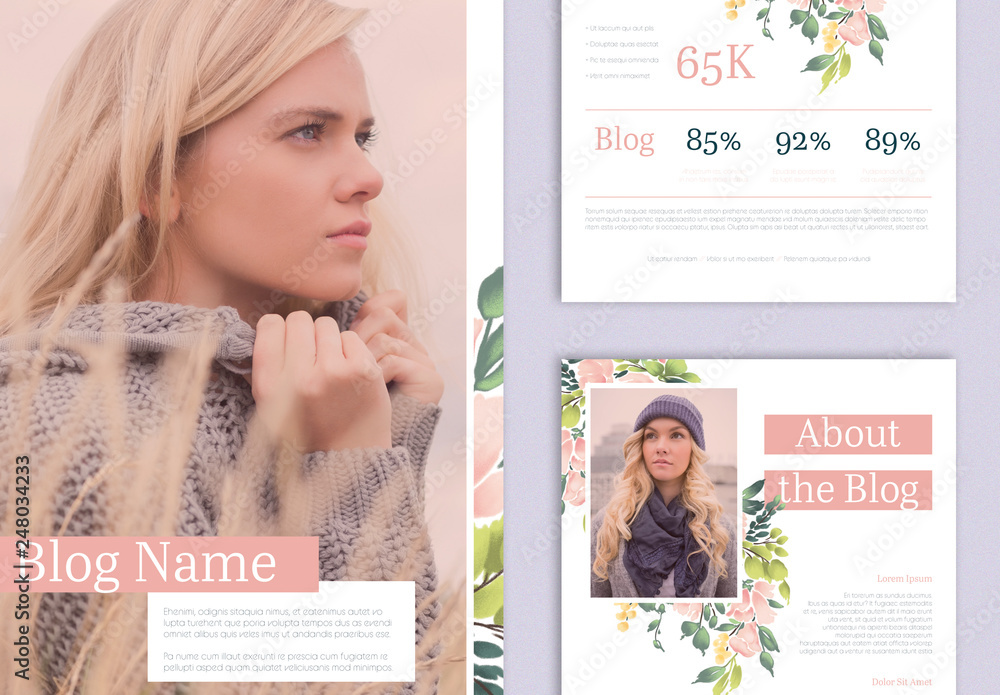 Blog Media Business Layout Set Stock Template | Adobe Stock