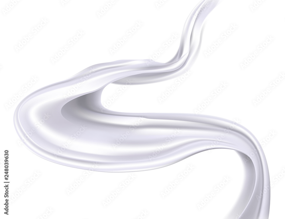 White translucent fabric floating on transparent background, vector ...