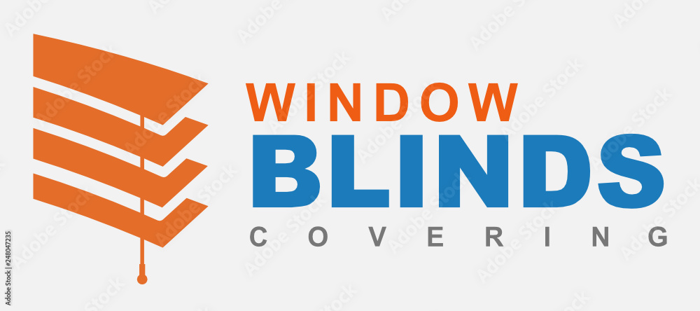 Window blinds covering logo company Stock Vector | Adobe Stock
