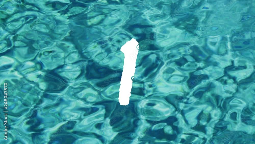 Liquid Numbers with Water Texture Reveal Counting Up 1 to 5 Stock ビデオ ...