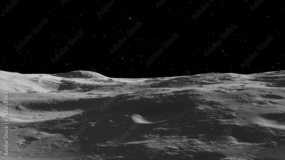 Ilustrace „Moon surface / Realistic moon / The Moon is an astronomical ...