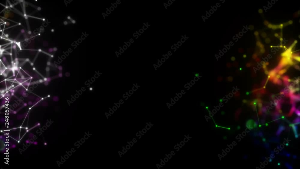 Digital corals.Neuron network, neuronet synapse 3D animation, inside ...