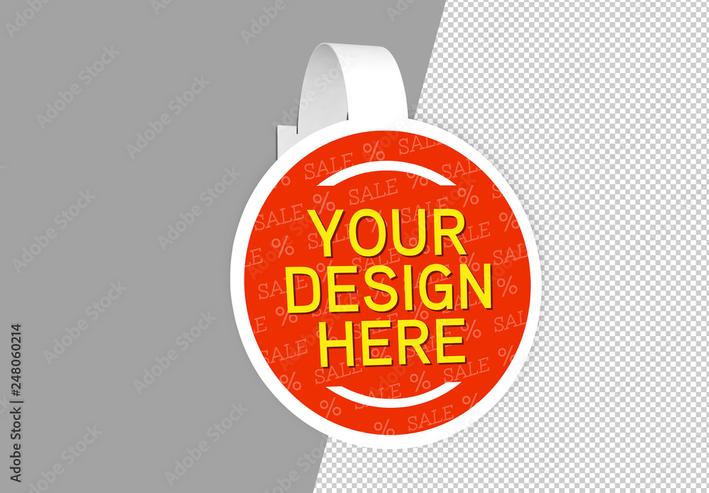 Round Shelf Dangler Mockup Stock Template | Adobe Stock