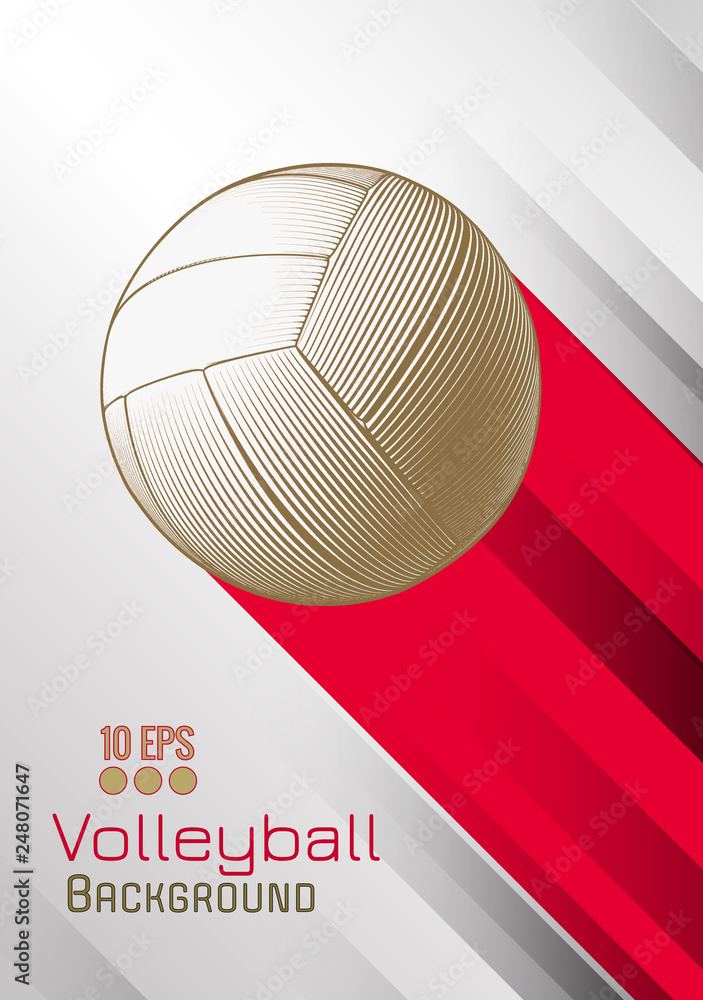 Volleyball illustration template layout BG Stock Vector | Adobe Stock