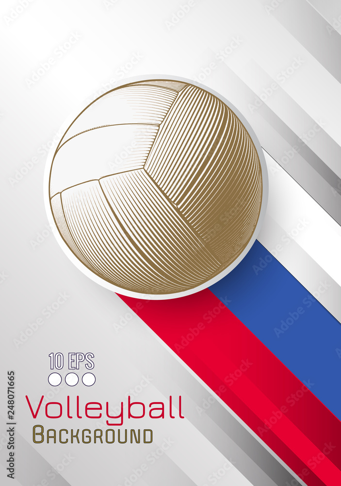 Volleyball illustration template layout BG Stock Vector | Adobe Stock