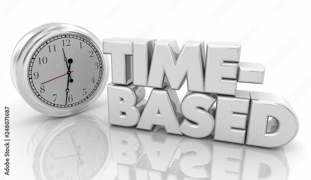 Time Based Clock Timing Word 3d Illustration Stock Illustration | Adobe ...