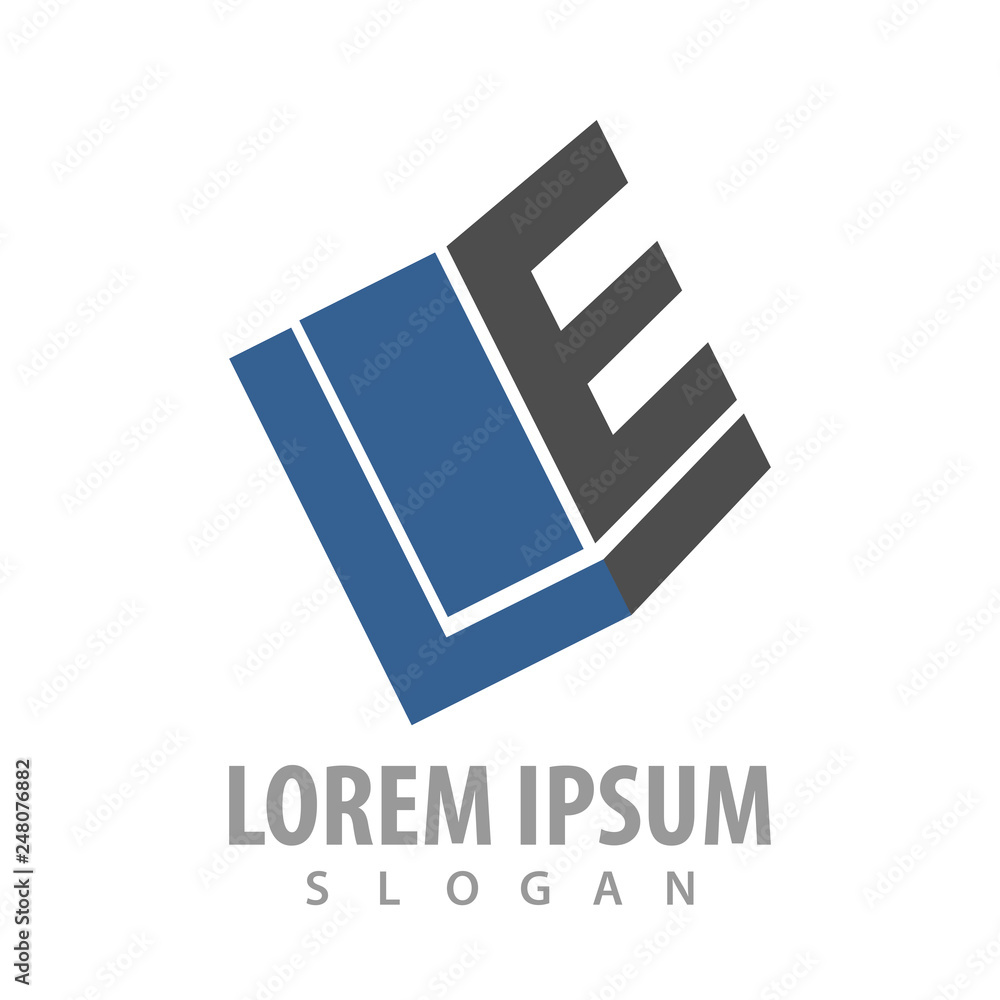 Geometric initial letter LE logo concept design. Symbol graphic ...